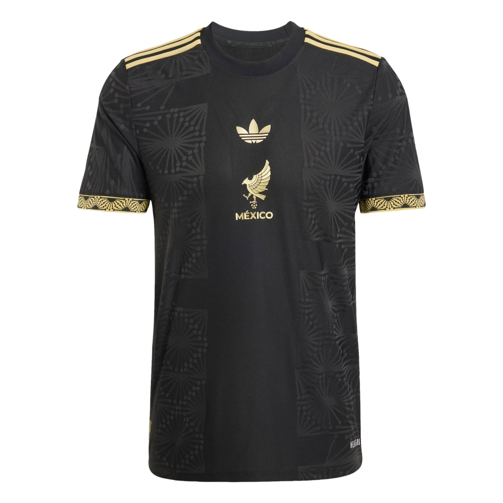 Adidas Mexico 2025 Gold Jersey Soccer JF2639 Black